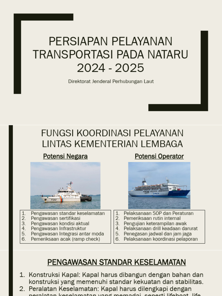 Persiapan Pelayanan Transportasi Pada Nataru 2024 - 2025 | PDF