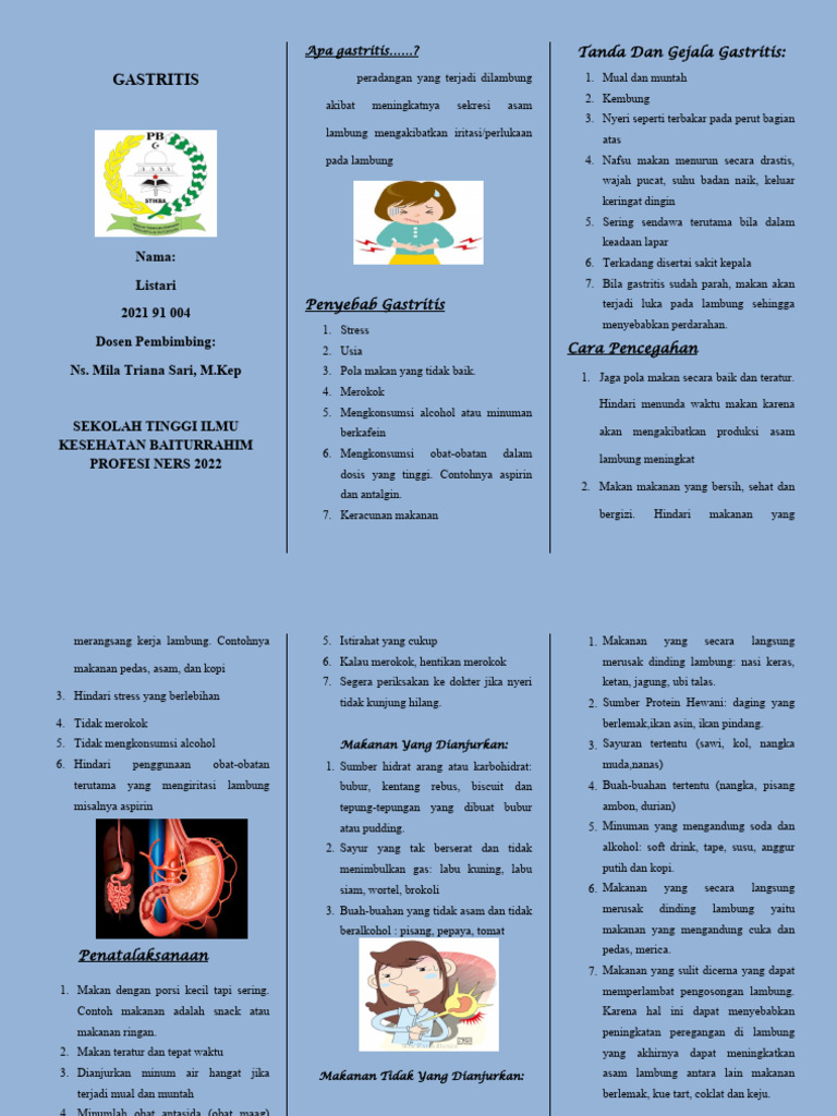 Leaflet Gastritis | PDF | Kesehatan Holistik