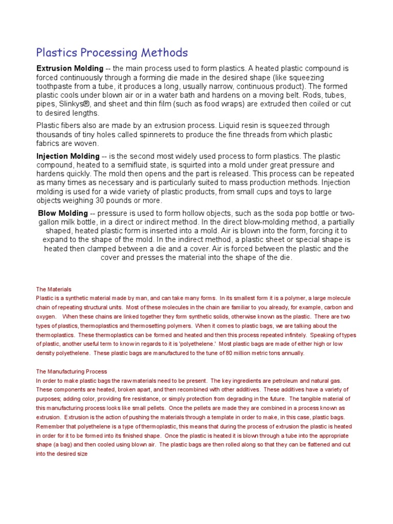 Plastics Processing Methods | Plastic | Extrusion