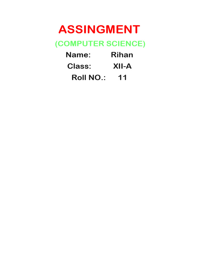 Rihan Khan (Computer Science) | PDF | Computers