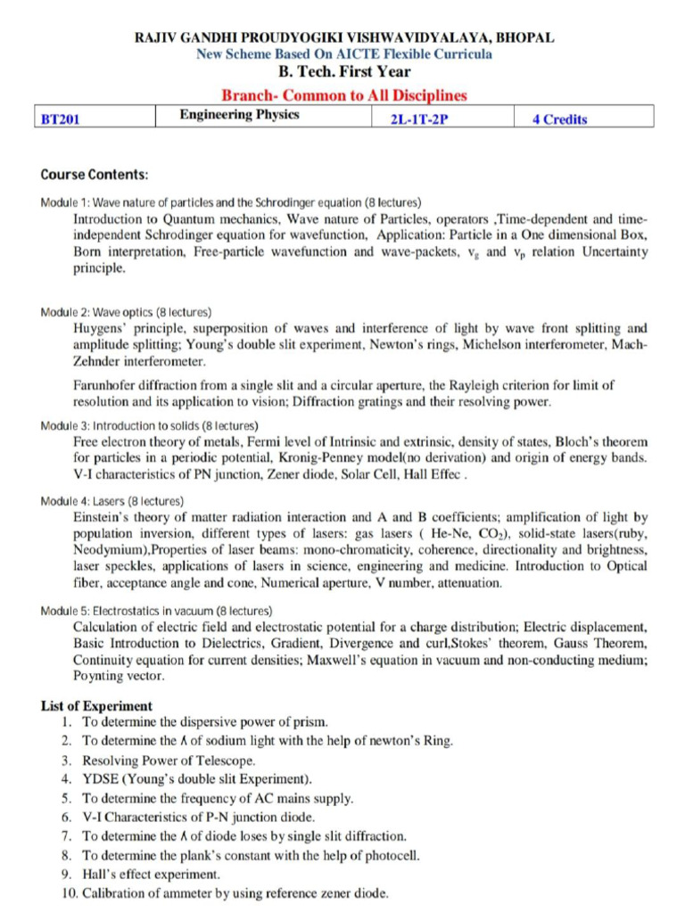 RGPV Sem - 2 Syllabus. | PDF