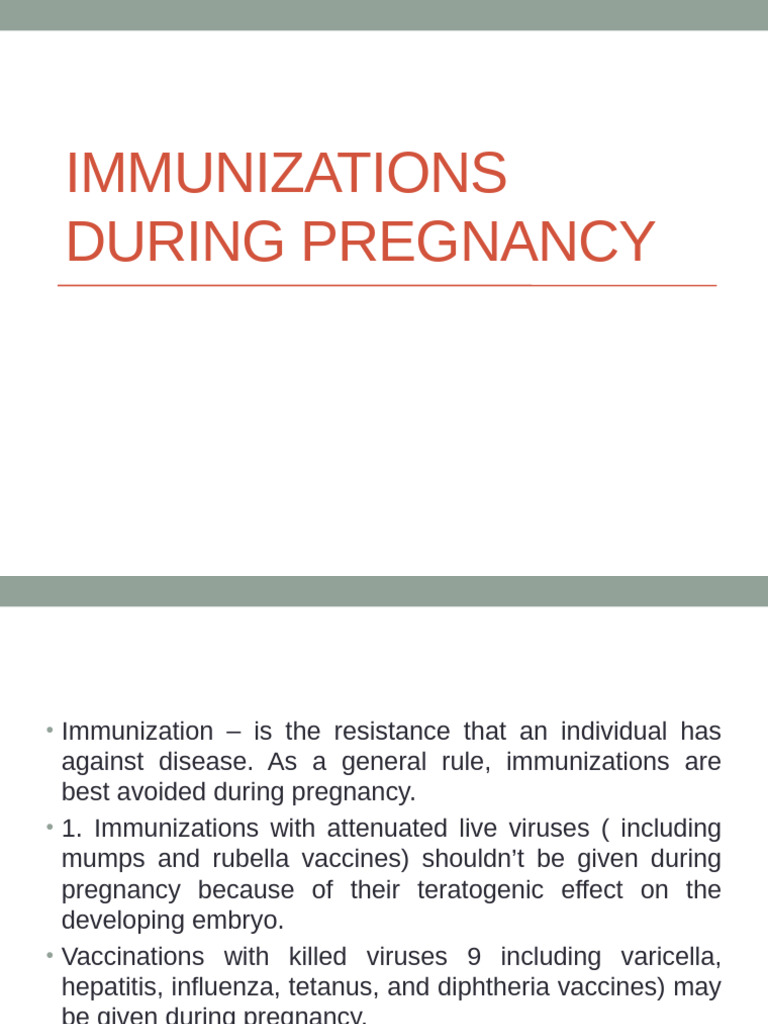 Immunizations DURING PREGNANCY | PDF | Wellness