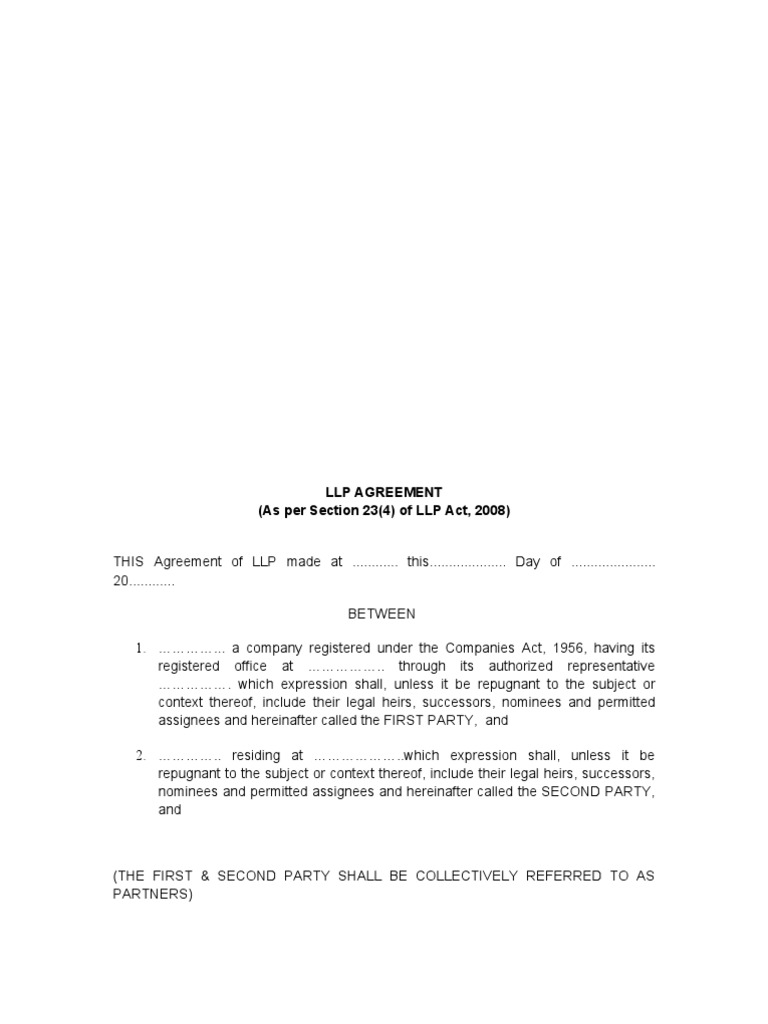 LLP Agreement 2 | PDF | Limited Liability Partnership | Law