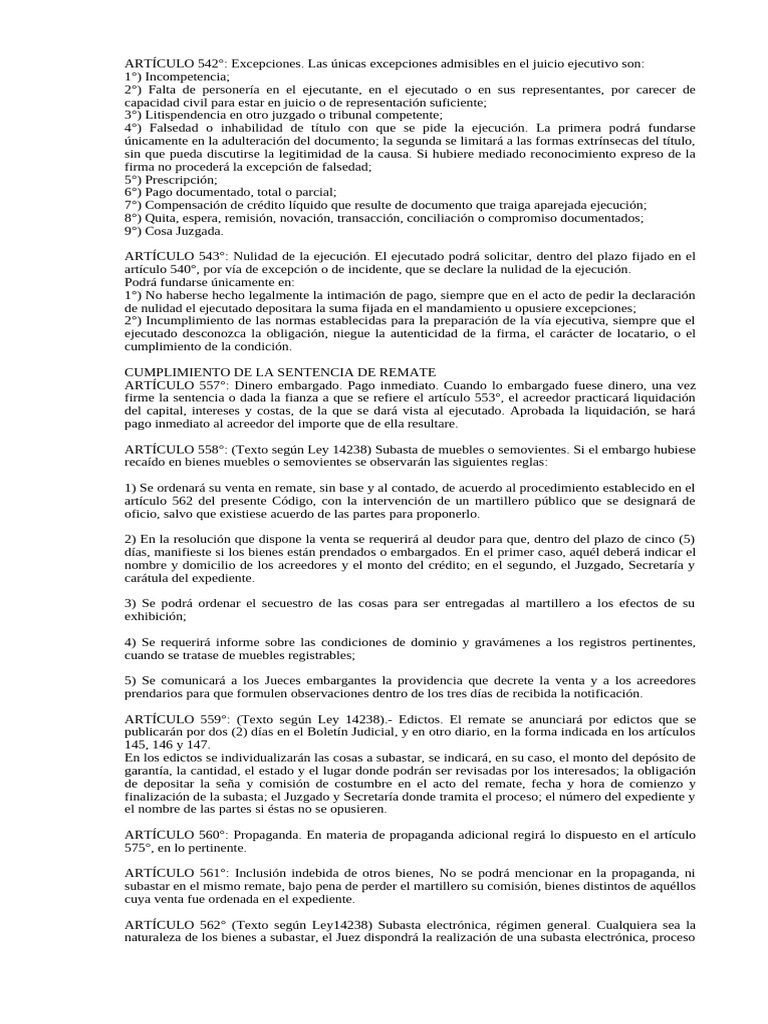 Procedimto en CPCC BsAs | PDF | Subasta | Liquidación