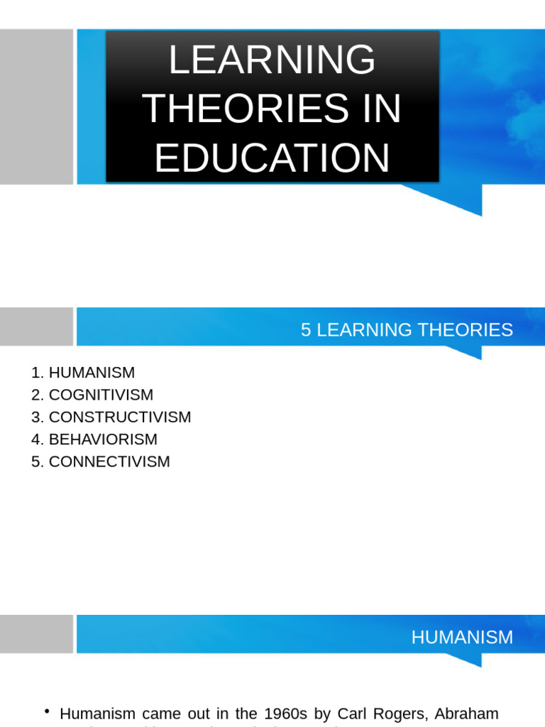 Humanistic Learning Theory Guide | PDF | Learning Theory (Education ...