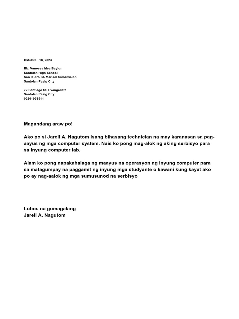 Beige Simple Instructional Liham NG Pagbibitiw - 20241020 - 225339 ...