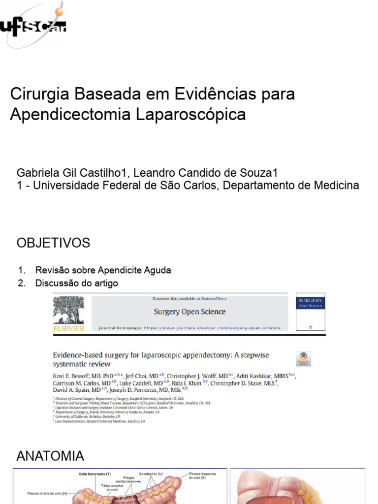 Apendicite Aula | PDF | Doenças e distúrbios | Medicina Clínica