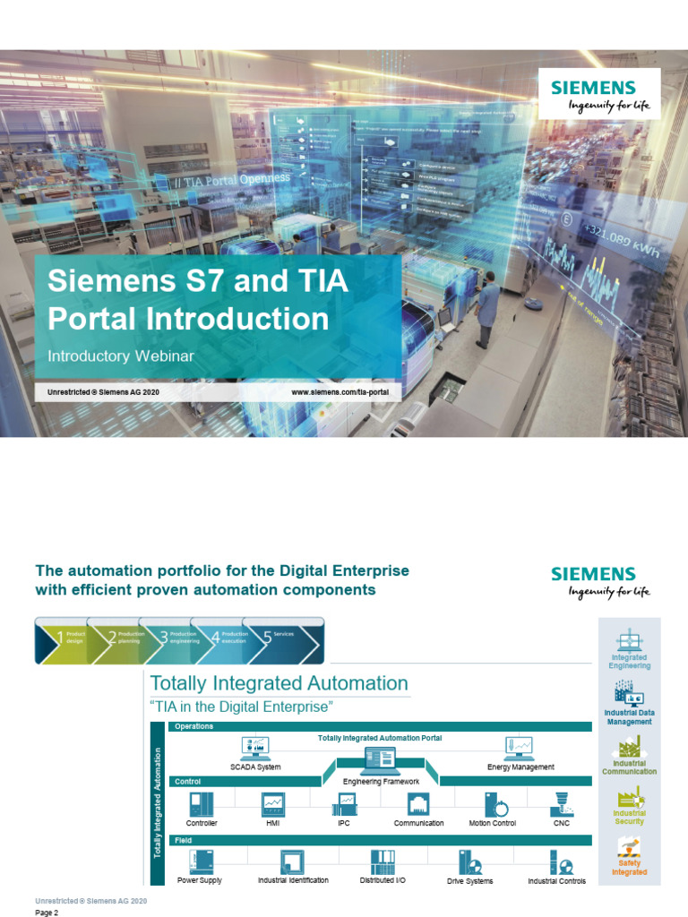 Siemens s7 Tia Portal Introduction Webinar 2june2020 | PDF | Central Processing Unit | Automation