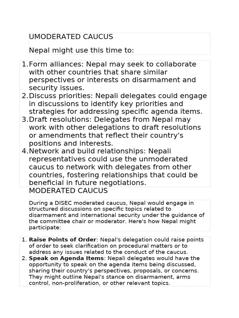 Nepal Disec Caucu (Keerthivasan) | PDF | Negotiation