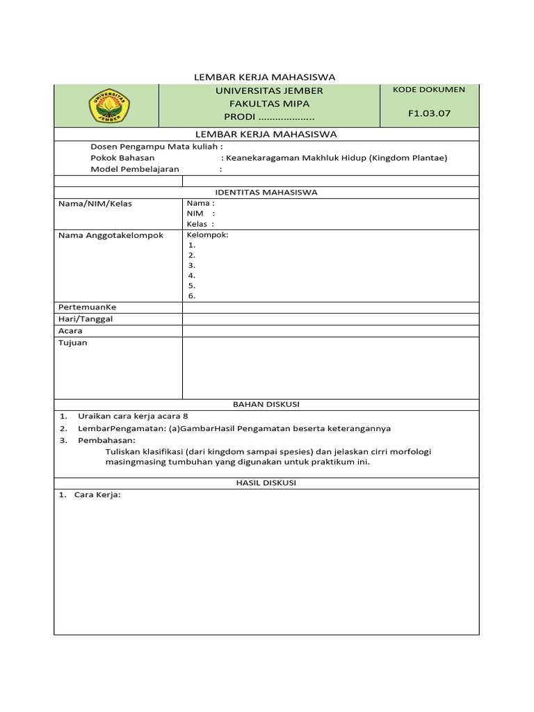 Revisi 10c LKM Plantae | PDF