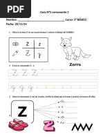 Formas de la letra Z en actividades | PDF | Fonética | Lingüística