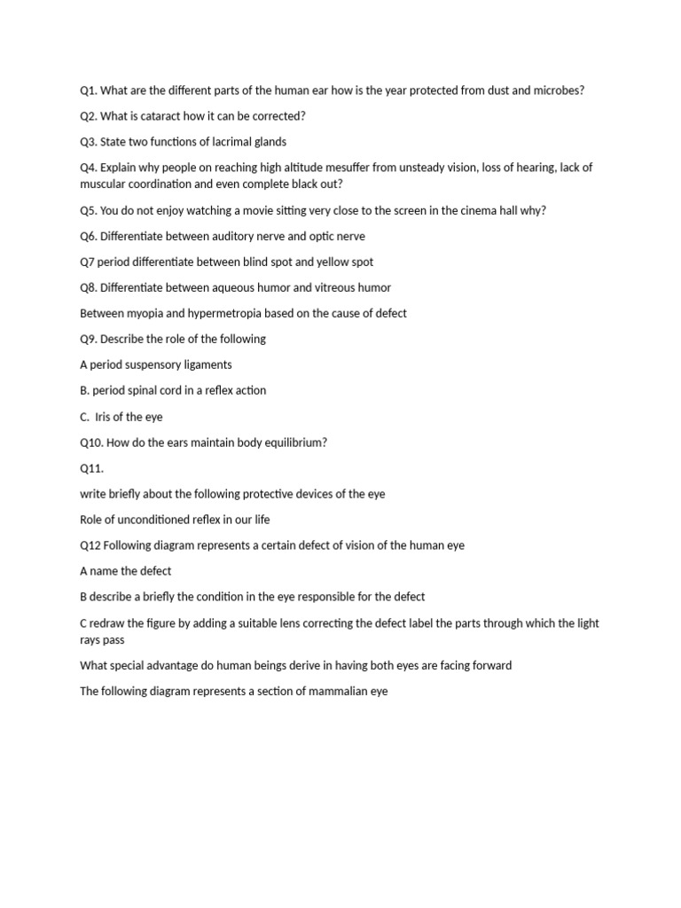 sense organs | PDF | Eye | Senses