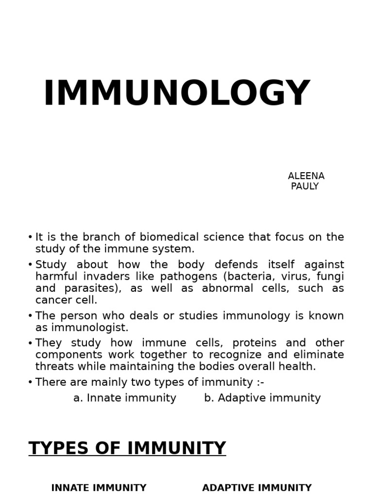 Immunology | PDF | Self-Improvement | Science & Mathematics