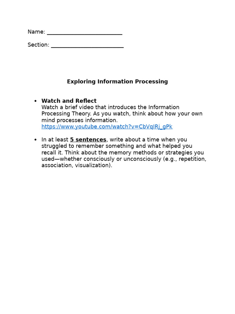 Exploring Information Processing | PDF | Career & Growth