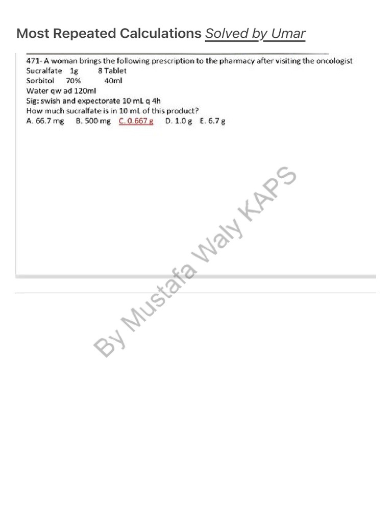 Calculations Kaps | PDF