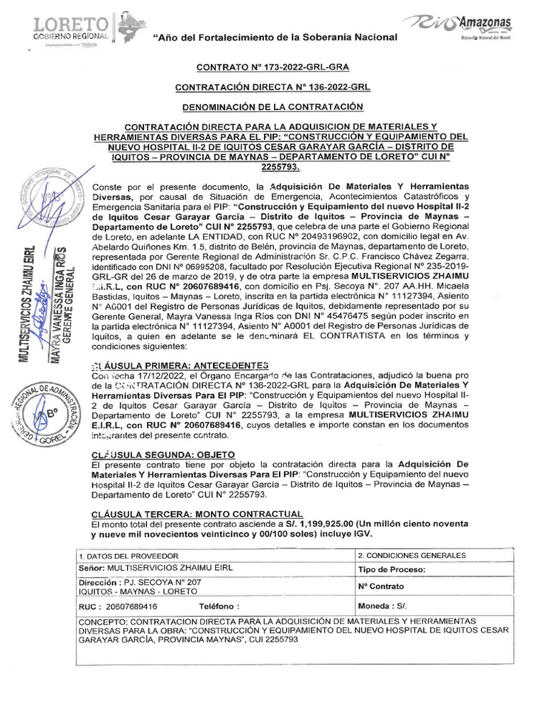 Contrato Directa 136 | PDF