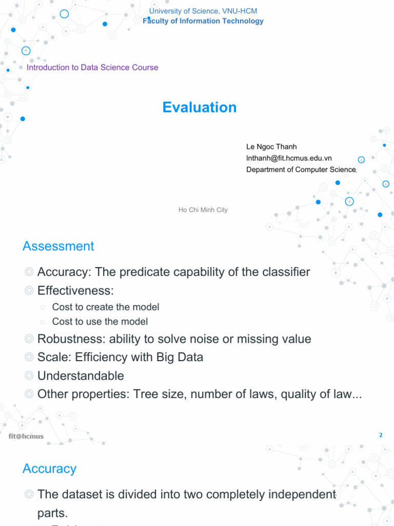 Topic 09 - Evaluation | PDF | Sensitivity And Specificity | Cross Validation (Statistics)