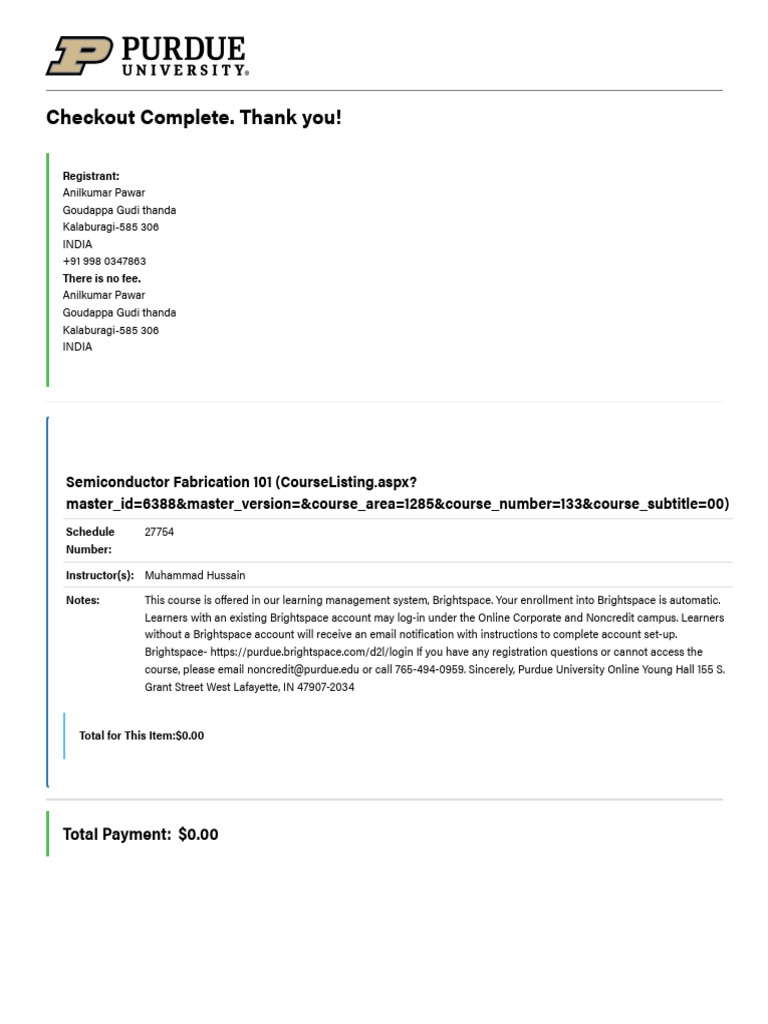 Purdue University Online - Registration Purdue University Online ...