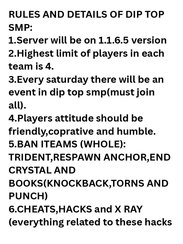 Dip Top Rules | PDF | Sports & Recreation | History