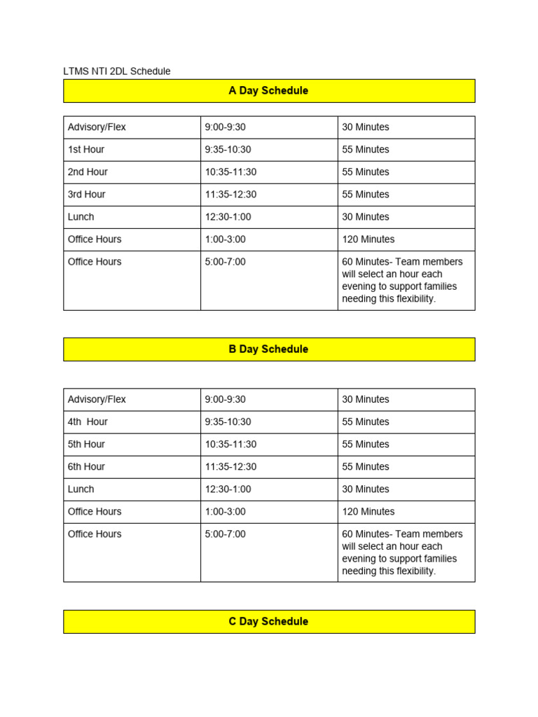 LTMS 2DL Schedule NTI Learning | PDF
