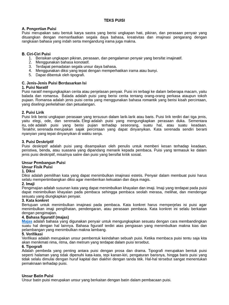 Teks Puisi | PDF | Puisi | Klasik