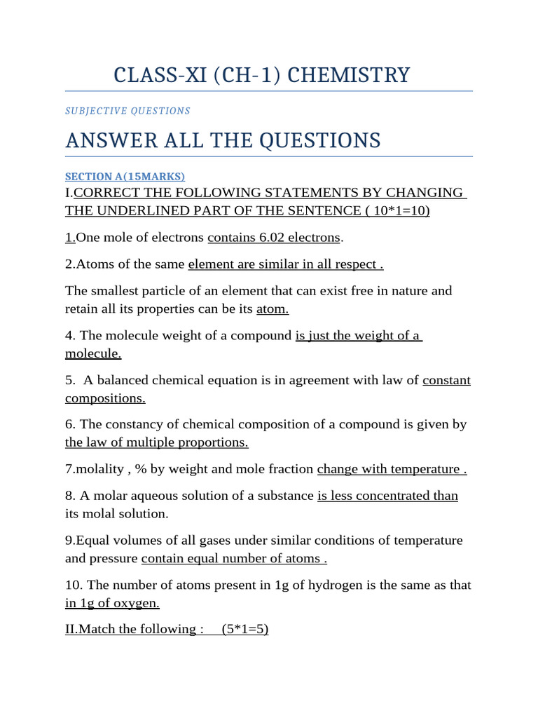 Class 11 Subjective | PDF | Teaching Methods & Materials | Technology & Engineering