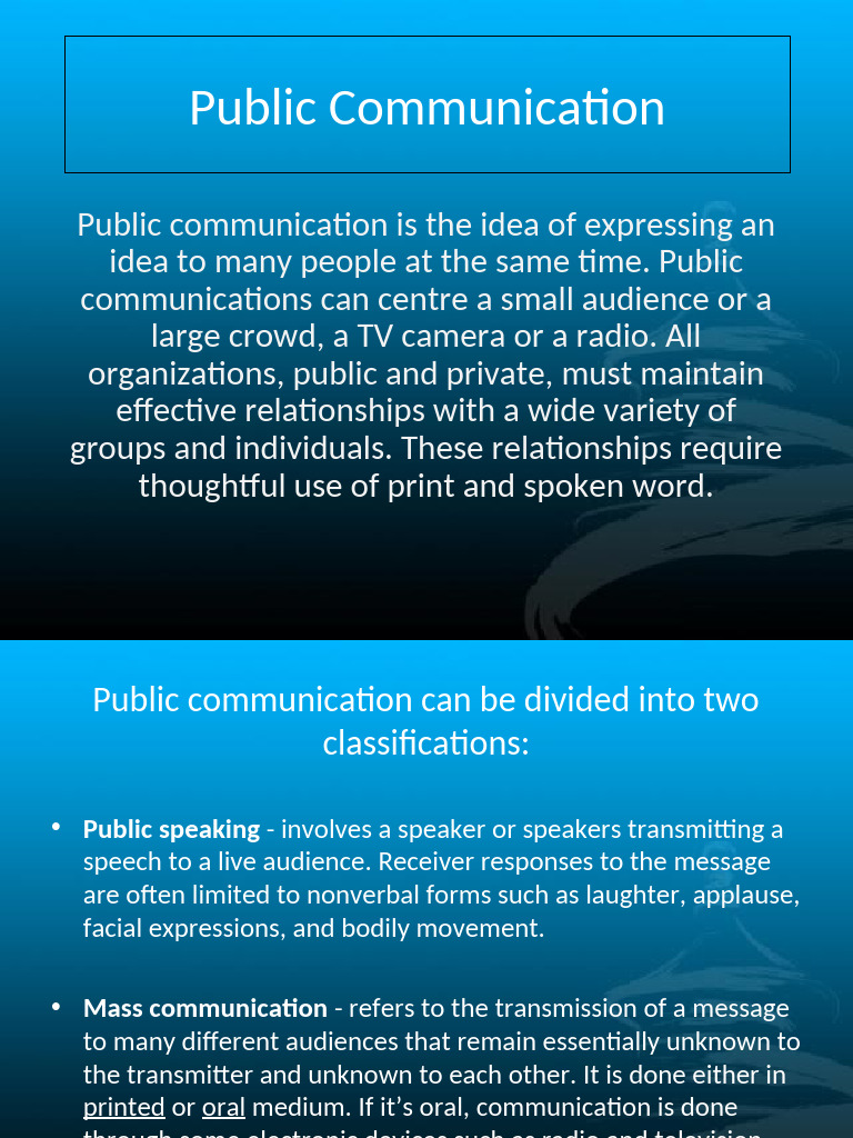 Lesson 4 B (Public Communication) | PDF | Communication | Speech