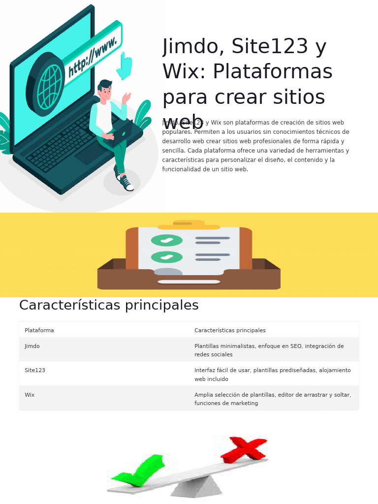 Jimdo Site123 y Wix Plataformas para Crear Sitios Web | PDF | Red mundial | Internet y web