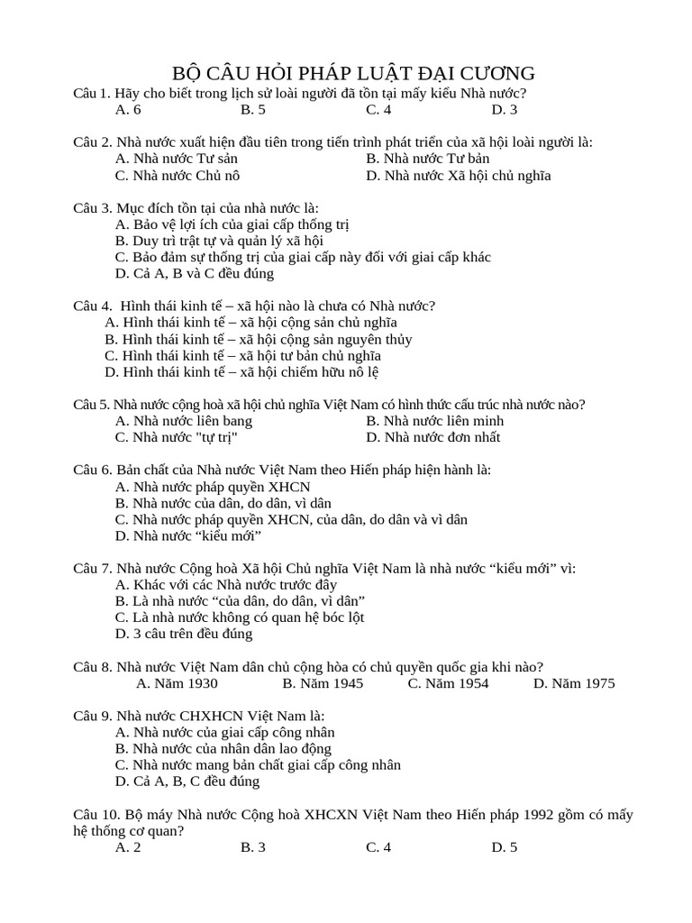 Bộ câu hỏi PLDC | PDF