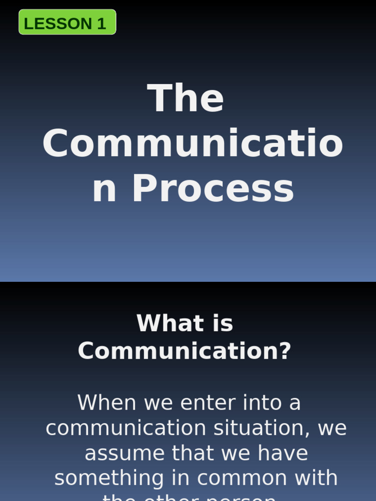 Lesson 1 (AN OVERVIEW OF COMMUNICATION) | PDF | Communication | Information