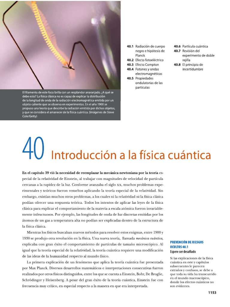 Serway - V2 - Capitulo 40 - Introduccion A La Mecanica Cuantica | PDF