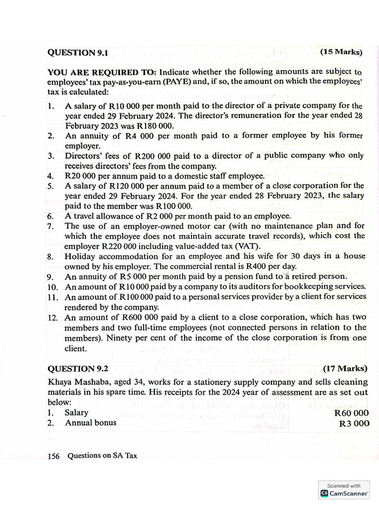 Tax242 Tut Question - 10 October 2024 | PDF