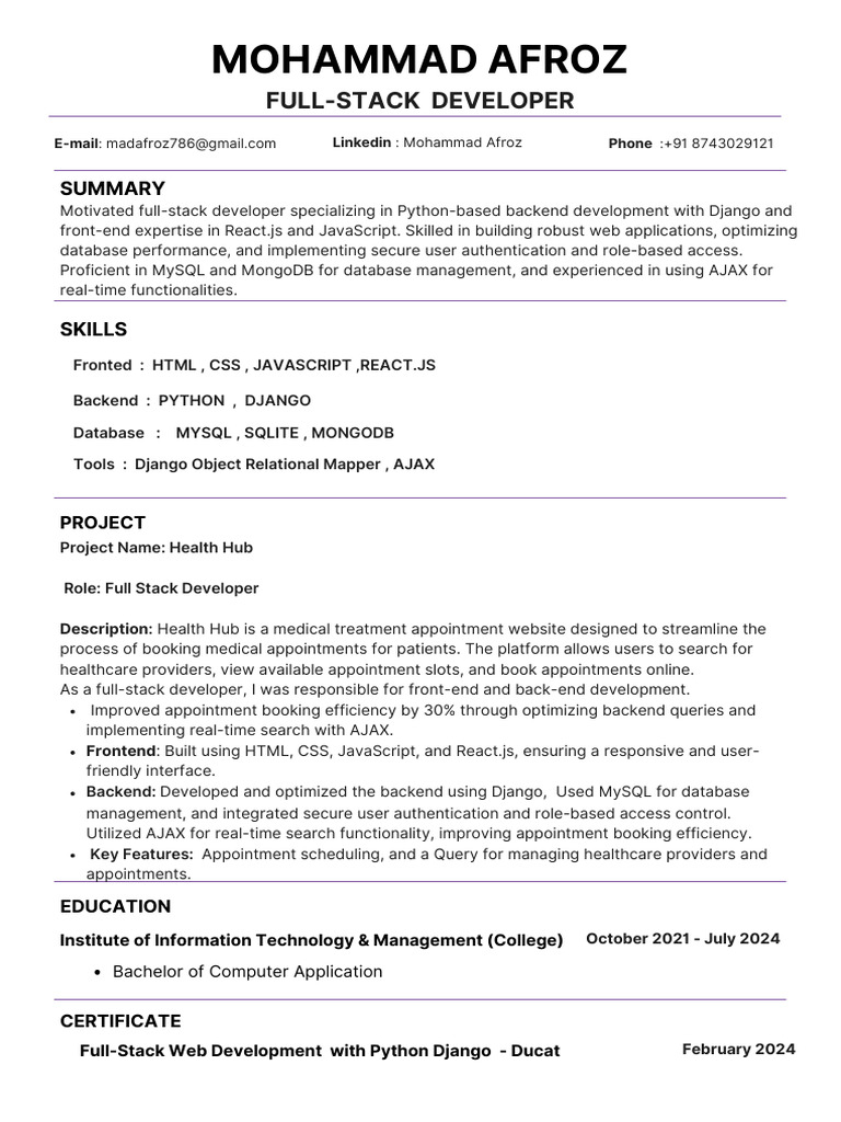 Mohammad Afroz | PDF