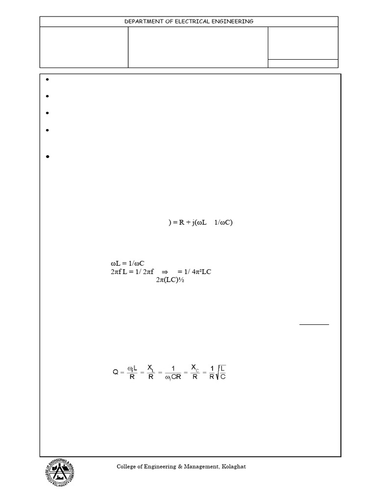 Exp4 Resonance | PDF | Resonance | Inductor