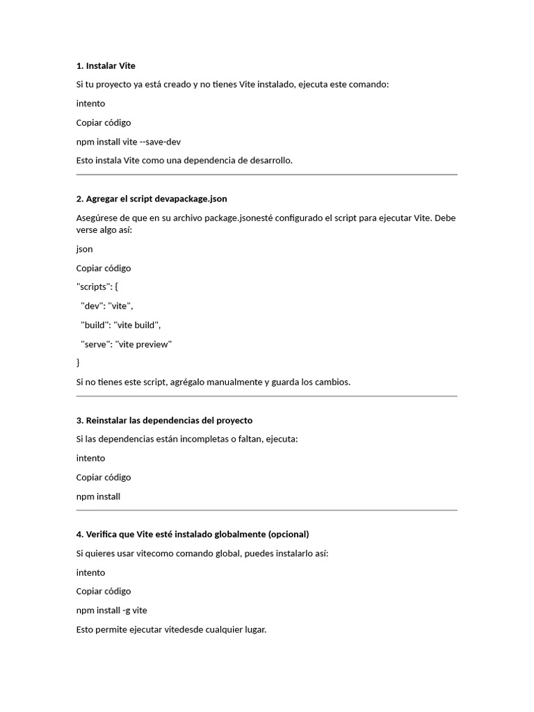 Instalar Vite | PDF