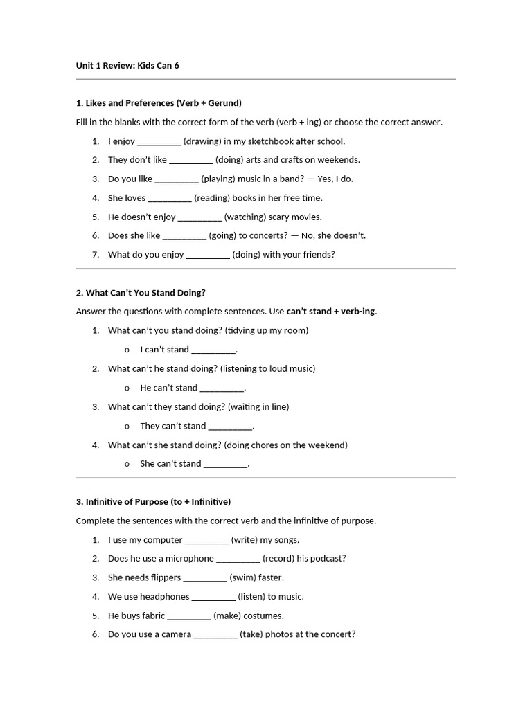 Kids Can 6: Verb Forms and Activities | PDF | Linguistic Morphology