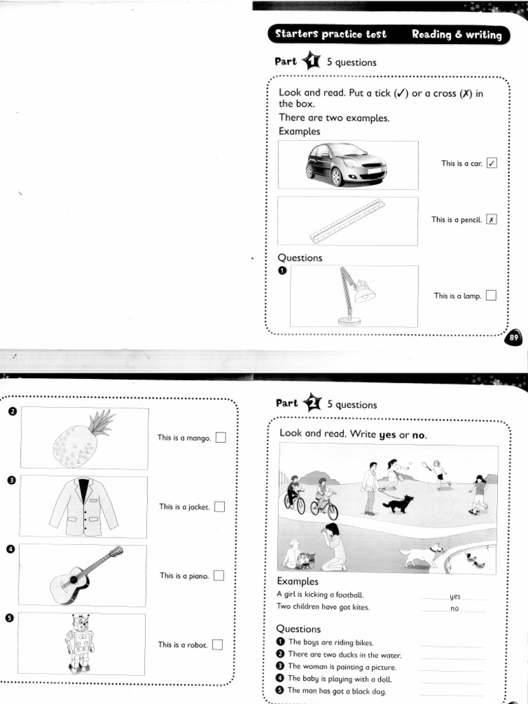 Đề Thi Starter (Reading and Writing) PDF | PDF