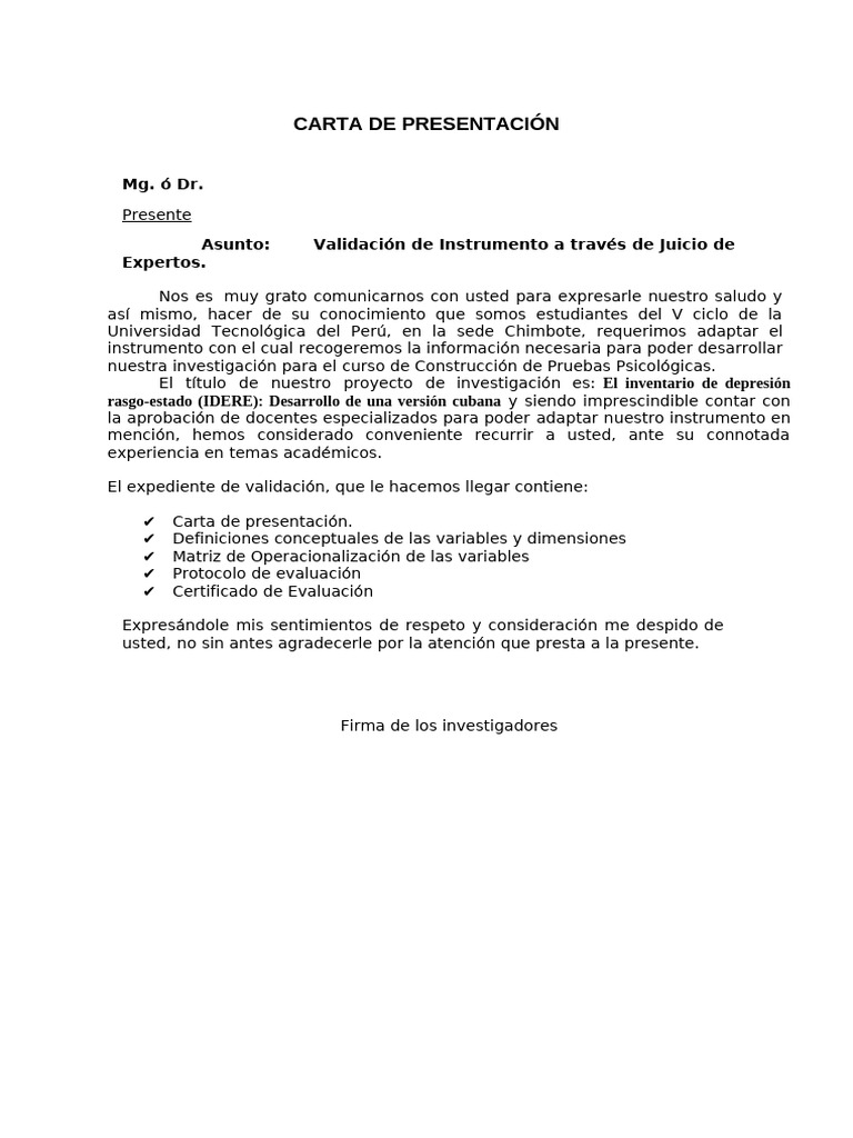 Validación del IDERE en Psicología | PDF | Depresión (estado de ánimo ...