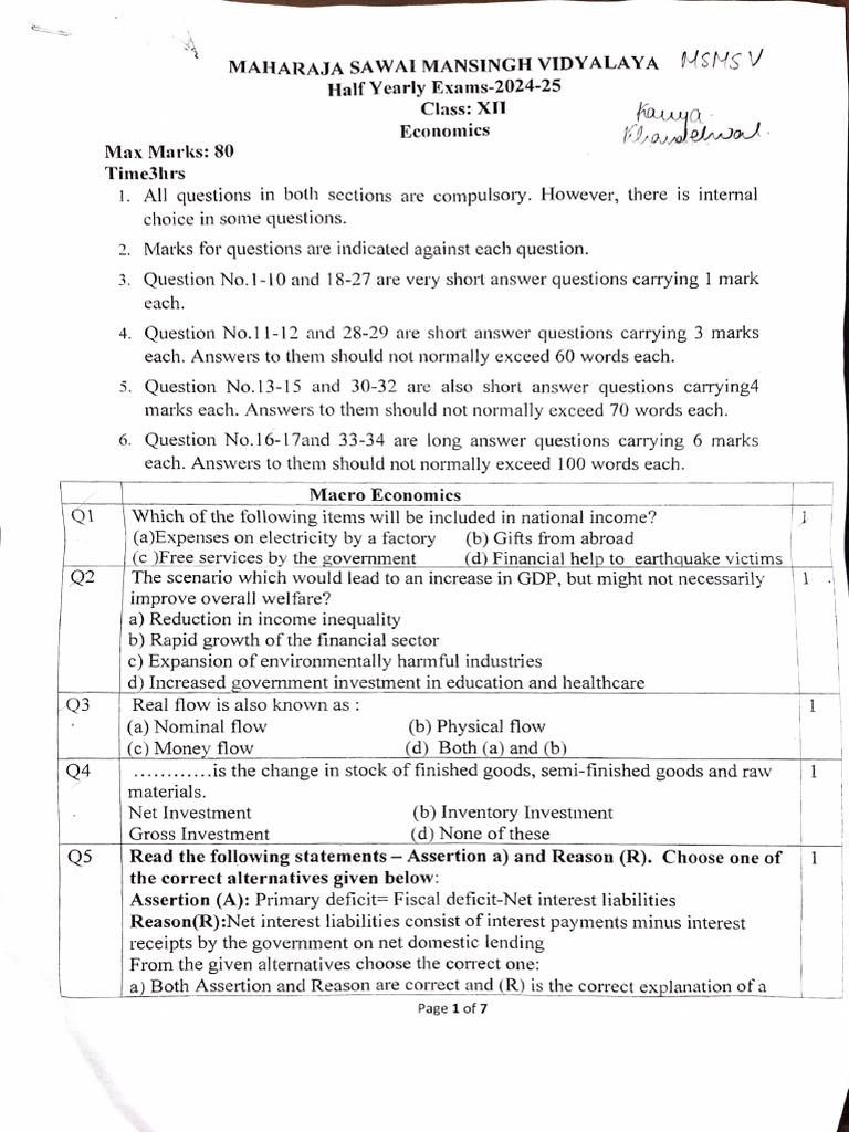 Xii Eco-Sms-Hy | PDF | Green Revolution | Economies