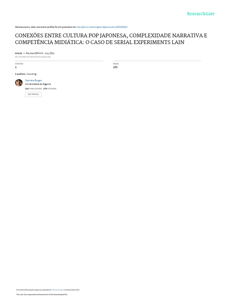 Conexões Entre Cultura Pop Japonesa, Complexidade Narrativa e ...