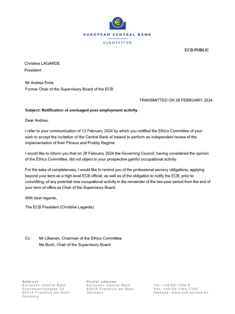 Ecb - Dr.oec20240228 ECB CL 2401.en | PDF