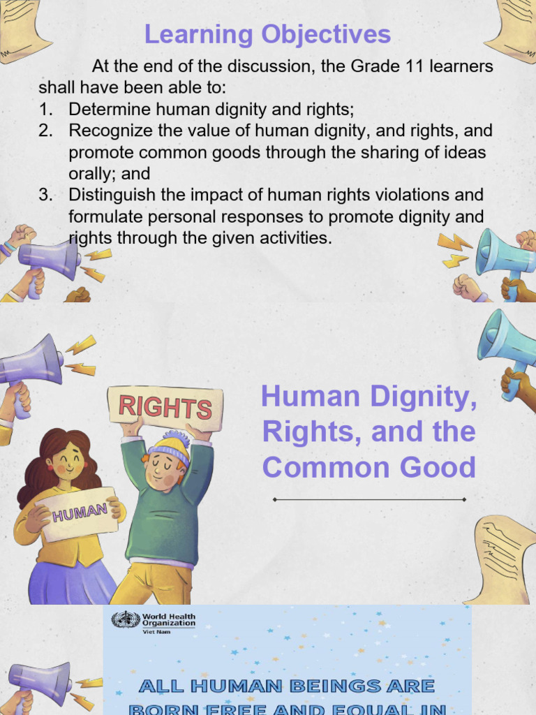 Lesson 4 UCSP Human Dignity Human Rights and Common Good | PDF | Human ...