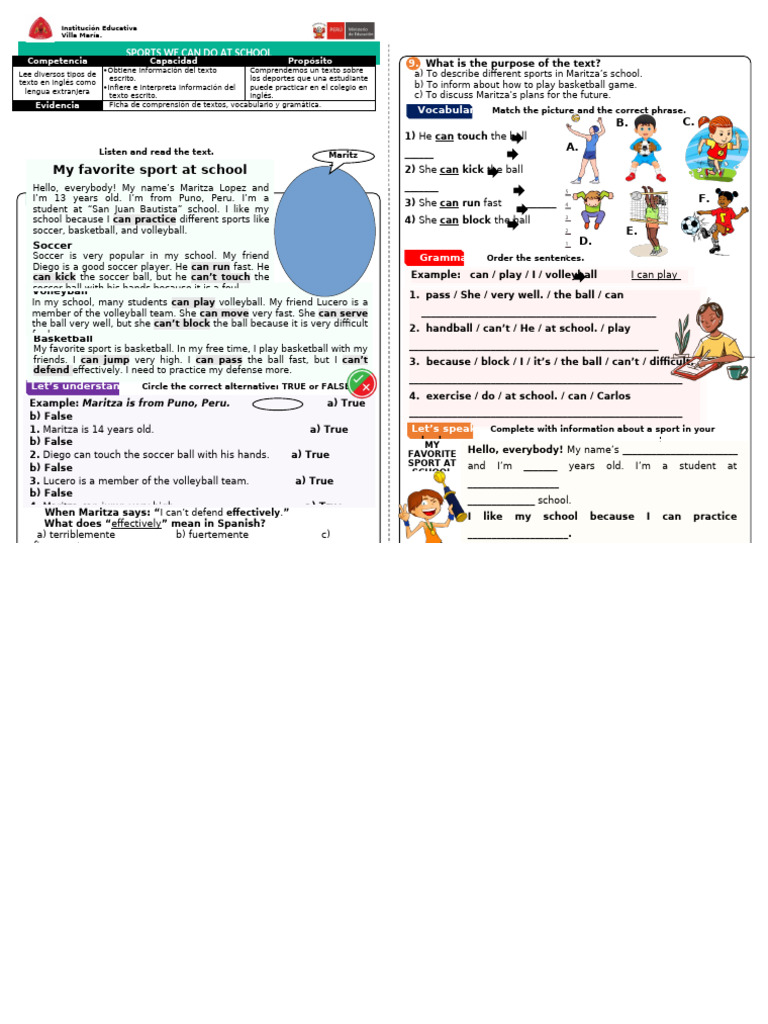 Unit 6 - Reading 2 - Ciclo Vi - 2023 | PDF | Volleyball | Summer Olympic Sports
