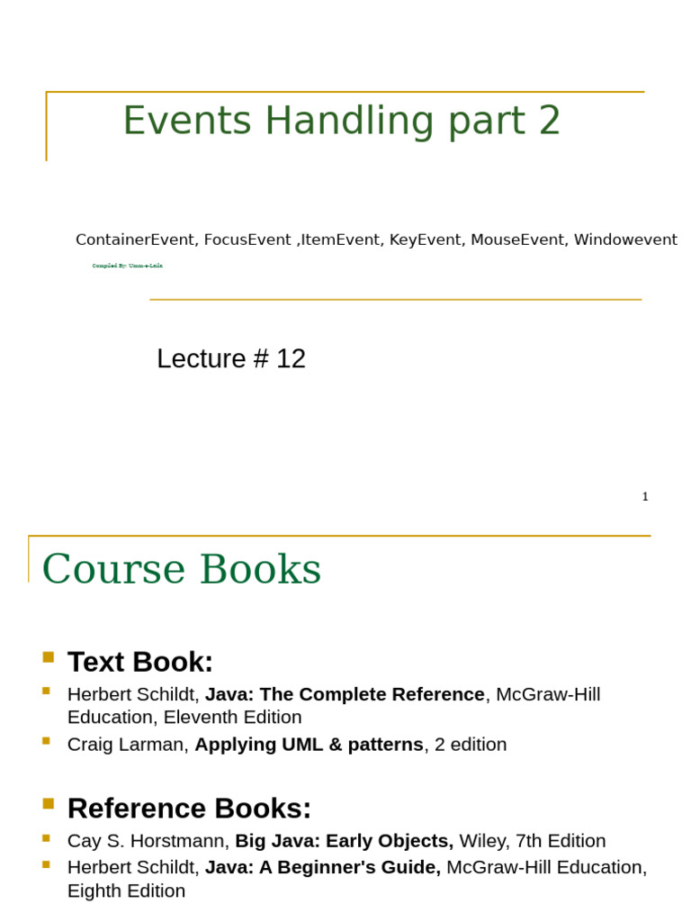 Lecture 12 Event Hadling Part 2 Pdf Graphical User Interfaces Cursor User Interface 8259