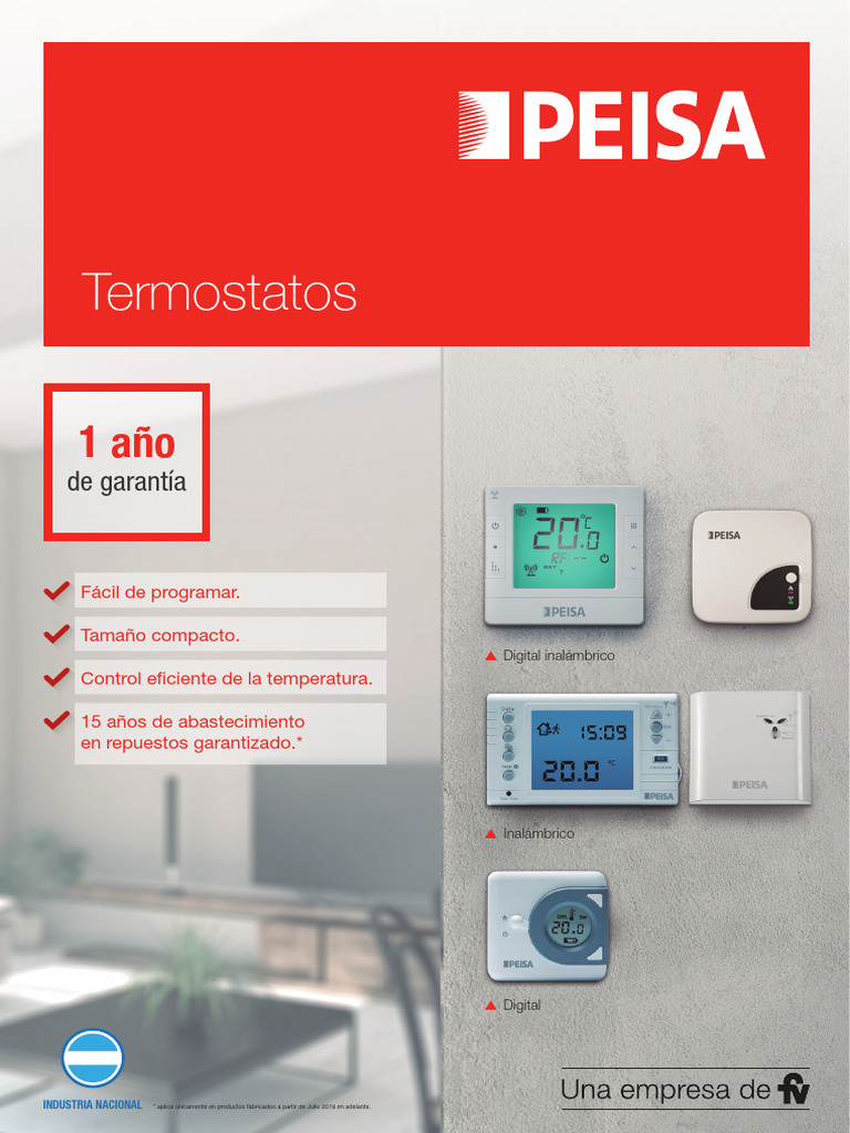 Termostatos Digitales PEISA: Funciones y Modelos | PDF | Termostato | Relé