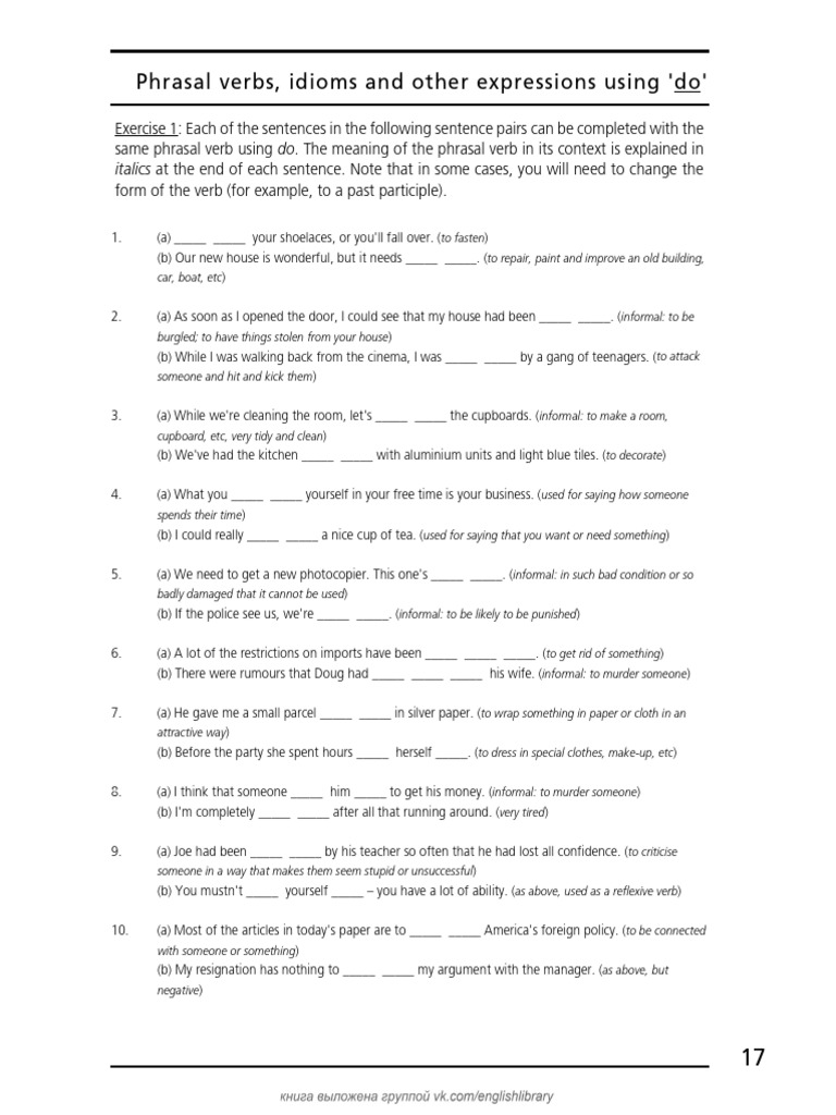 Self-Study - PV, Idioms 18,20,21 | PDF | Linguistic Morphology | Syntax