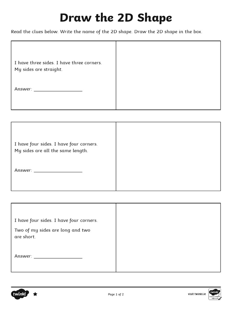 2d Shape Differentiated Activity Sheets - Ver | PDF | Rectangle | Triangle