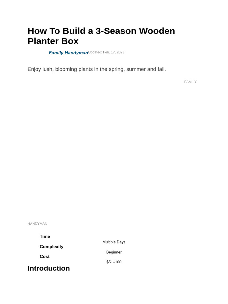 How To Build A Planter Box | PDF | Woodworking | Manufactured Goods