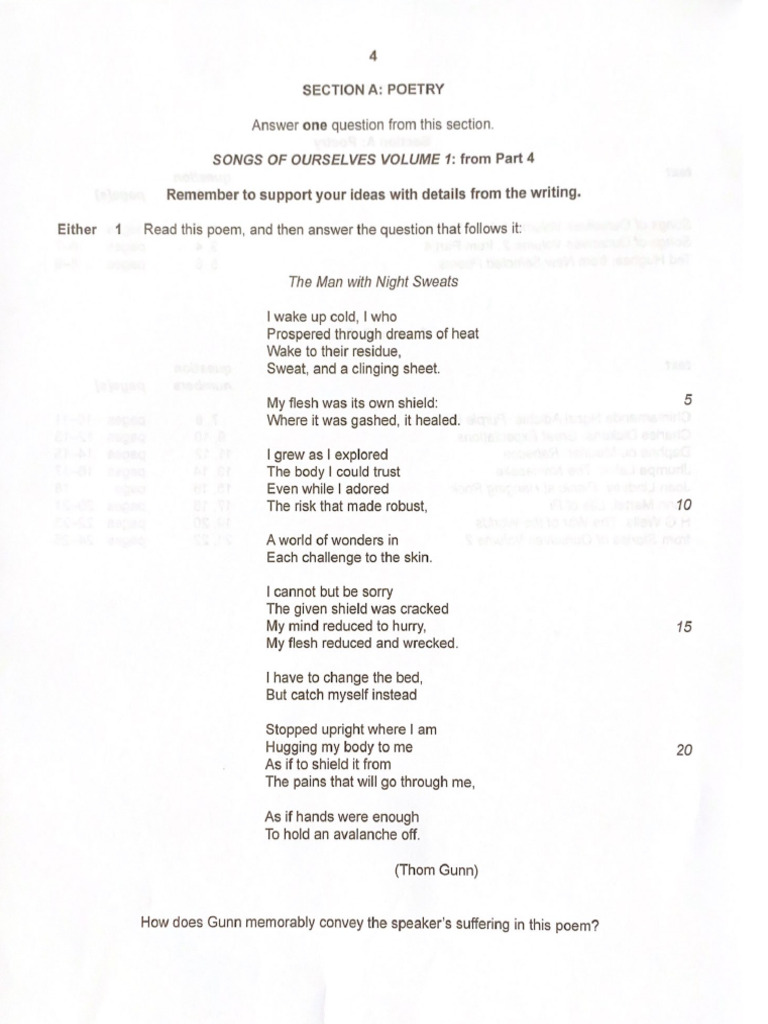 Section A Poetry | PDF