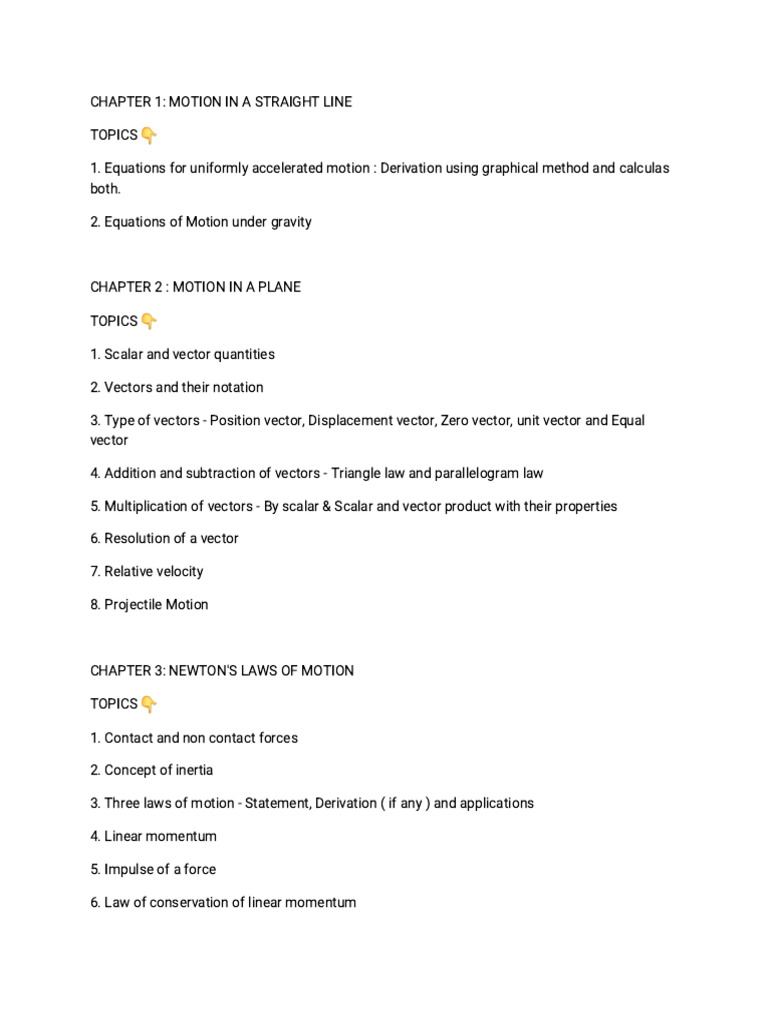 2nd Term Syllabus Class 11 | PDF | Force | Torque